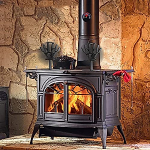 UXZDX CUJUX 4 Blades Black Fireplace Heat Powered Stove Fan Heat Self-Powered Log Wood Stove Top (Color : Black, Size : 230 * 140 * 75mm)