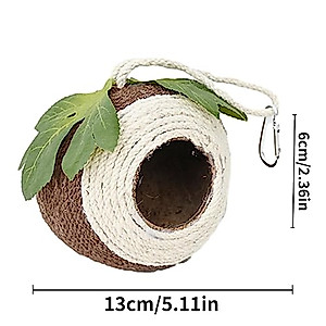 Coconut Bird House, Parrots Sparrows Coconut Nest,Coconut Shell Bird Nest House,Hand Woven Bird Nest for Parrots, Swallow, Conures, Sparrow