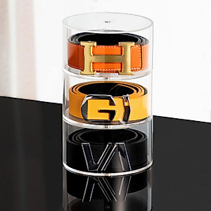 MESAILUP Belt Rack Organizer 3 Layers Acrylic Display Case with Magnet, Acrylic Stackable Drawers Storage Holder for Accessories Like Watches, Jewelry, Makeup, Bracelets, Rings, Craft Toy & Tie