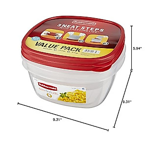 Rubbermaid Easy Find Lids Food Storage Container, 4-Piece Set, Red (1787251)