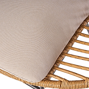 Christopher Knight Home Aleah Indoor Woven Faux Rattan Chairs with Cushions (Set of 2), Light Brown and Beige Finish