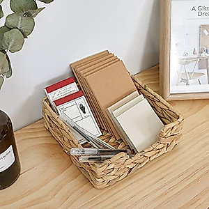 StorageWorks Water Hyacinth Napkin Holder, Wicker Baskets and Serving Tray for Kitchen, Rattan Napkin Holders for Tables, 7 ½"L x 7 ½"W x 2 ¾"H, 1 Pack