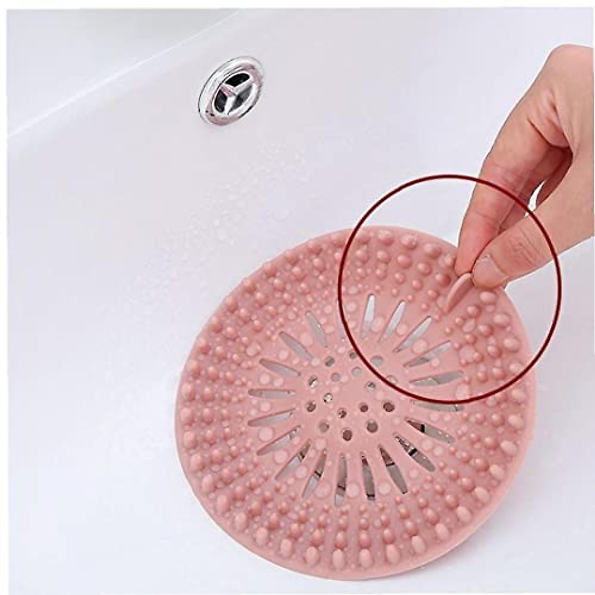 Ruluti 2pc Sink Sewer Filter Silicone Floor Drain Strainer Water Hair Stopper Bath Catcher Shower Cover Kitchen Bathroom Anti Clogging