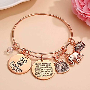 30th Birthday Gifts for Women, Turn Thirty Birthday Bday Present Turning 30 Year Old Birthday Gifts for Friends BFF Sister Female Women Age 30, You are Braver than You Believe Inspirational Bracelet
