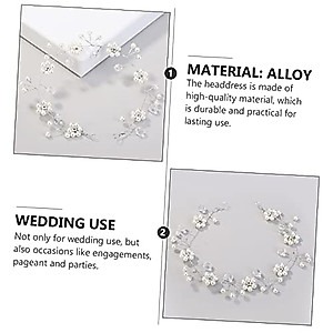 FOMIYES 1pc Headband Hair Pieces for Women Party Accessory Wedding Hairband Pearl Tiara Featival Photo Prop Women Peal Hair Accessories Headpiece for Women Pearl Crystal Headpiece White