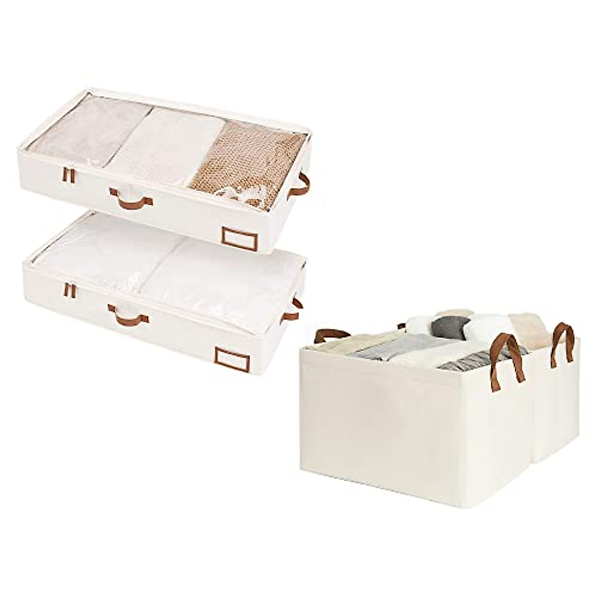 StorageWorks Underbed Storage Box Metal Storage Baskets For Shelves With Frame