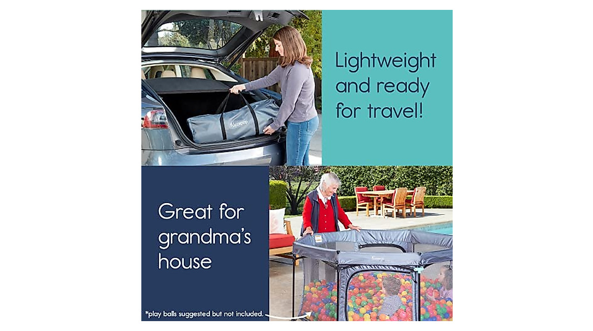 Hiccapop PlayPod Baby Playpen with Canopy – Portable Fun