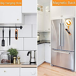 Comluck Instant Read Meat Thermometer - CA001 Digital Oven Cooking Food Min Max Thermometer Magnetic Waterproof with Backlight for Adults Kitchen Grill Steak Outdoor BBQ Barbecue Baking