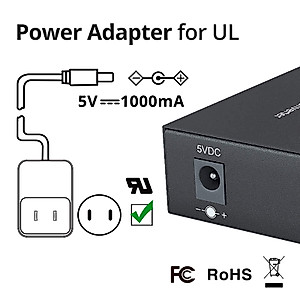 Gigabit SingleMode Fiber to Ethernet Media Converter, Dual SC Fiber, 1000Base-LX to 10/100/1000Base-Tx Gigabit SMF Fiber SC to Copper RJ45 Ethernet Converter, UL Certified, up to 20km, Pack of 2