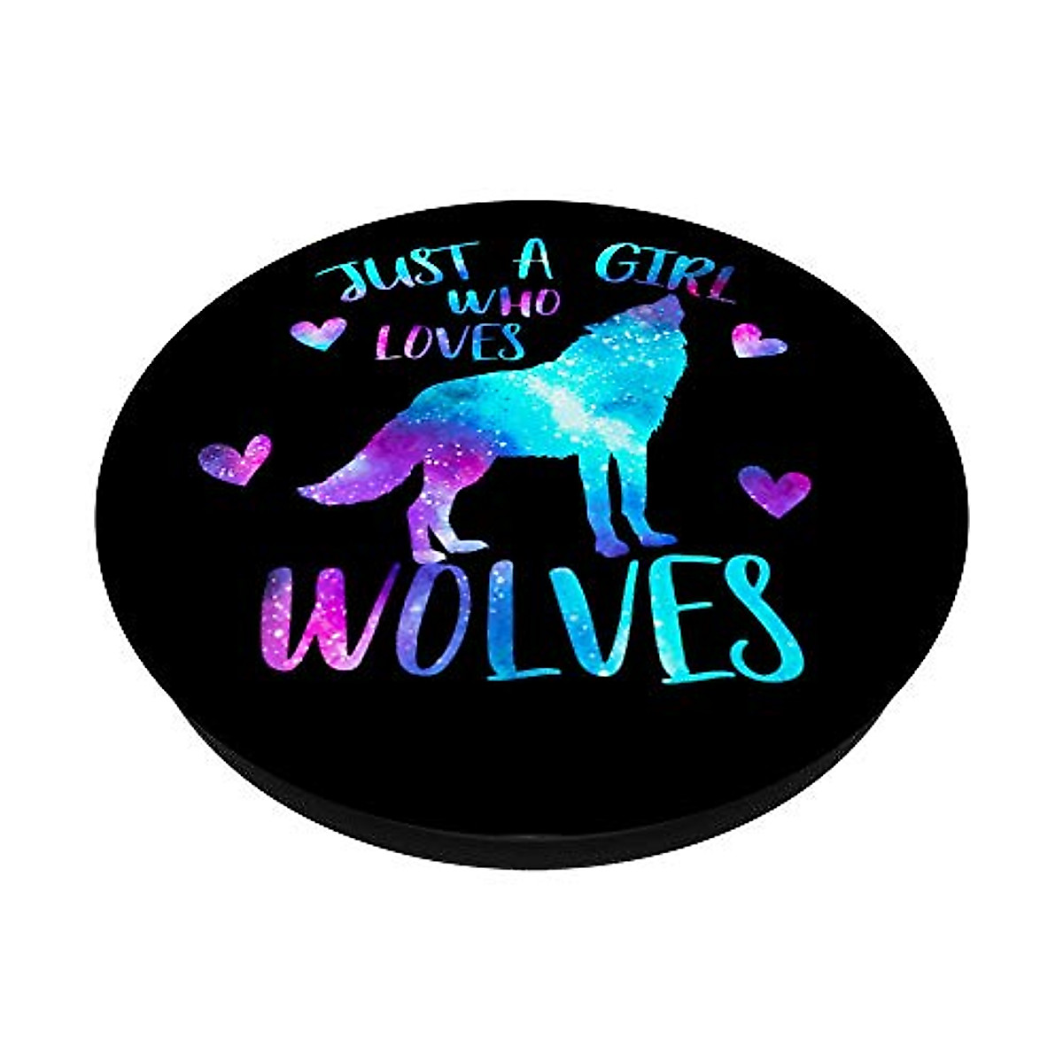 Just a Girl Who Loves Wolves Galaxy Space Watercolor Wolf PopSockets PopGrip: Swappable Grip for Phones & Tablets