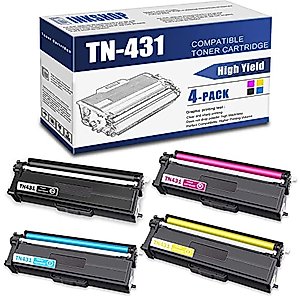 TN431 Compatible TN-431BK TN-431C TN-431Y TN-431M Toner Cartridge Replacement for Brother TN-431 HL-L8260CDW HL-L8360CDW DCP-L8410CDW MFC-L8610CDW Toner.(1BK+1C+1Y+1M)