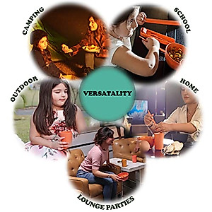 DINETHICS Wheat Straw Dinnerware Sets For 4 (36pc) Unbreakable n Microwave Safe - Plates and Bowls Camping Cups Set RV Dishes for