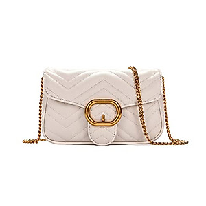 YXBQueen Womens Handbags and Purses Crossbody Bag White Quilted Handbags for Teen Girls