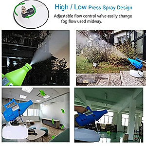 4.5L (1.2 Gallon) Electric ULV Portable Fogger Sprayer Machine Atomizer Mist Cold Fogger Machine Spraying Distance 30ft for Home,Hotel,Church,School,Yard