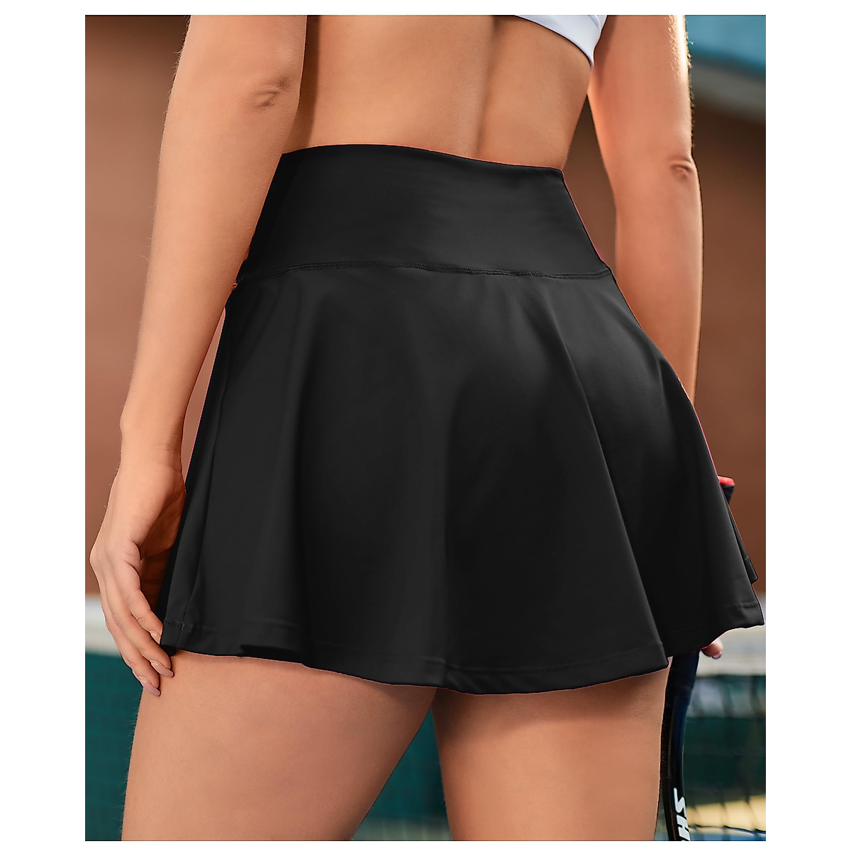 ED3SIZE Skorts for Women Tennis Skirts with Pockets High Waisted Golf Skirt Athletic Shorts Fall Skirts (Black, S)