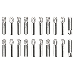 Tool parts 1.5x8mm 304 Stainless Steel Dowel Pins - 20Pcs Knurled Head Flat End Dowel Pin