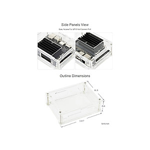 Waveshare Jetson Nano Acrylic Case Specialized for Jetson Nano 2GB Developer Kit Precise Opening Design Easy Access for GPIO and Camera Port