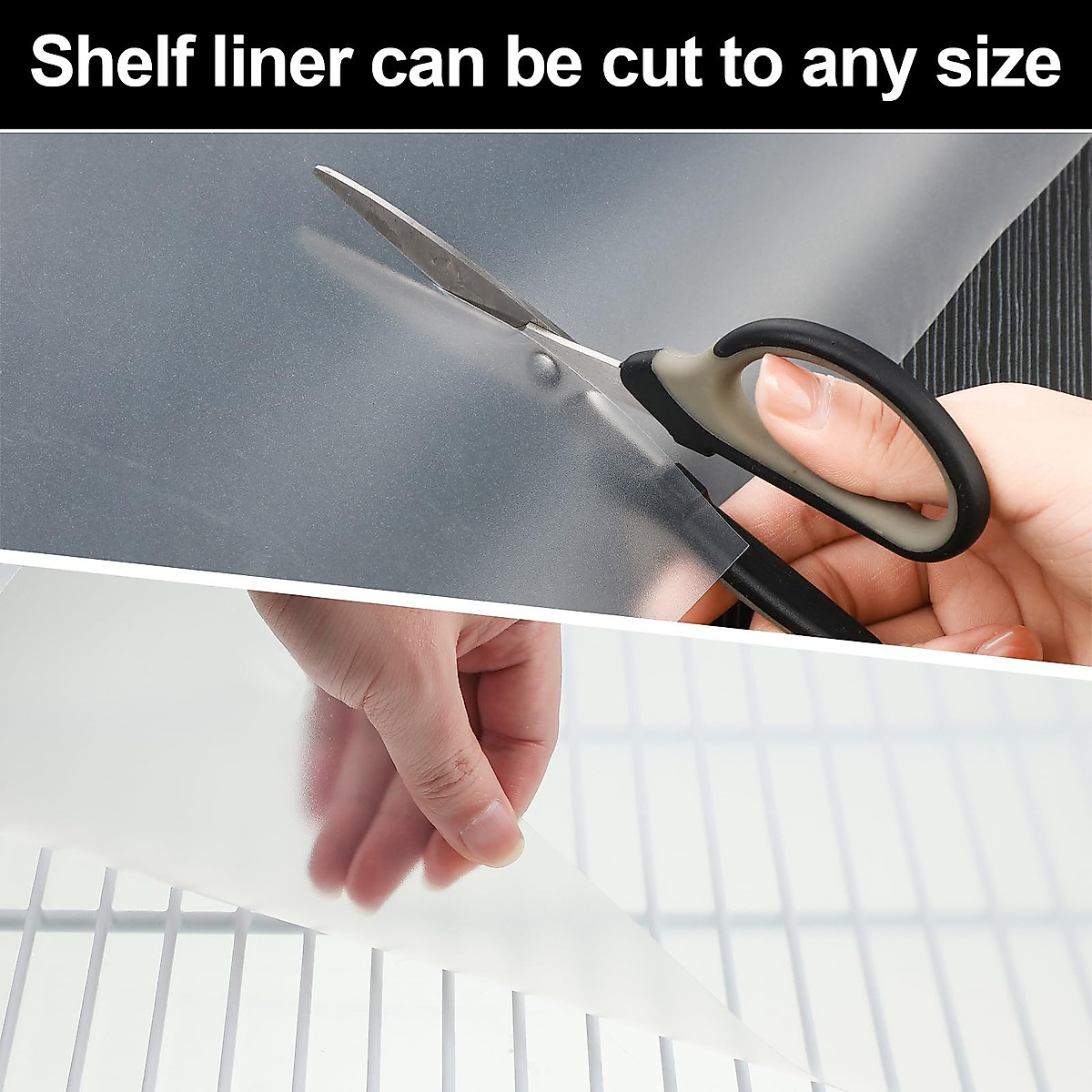 Barydat 4 Pcs Frosted Plastic Wire Shelf Liner Clear Frosted Hard Refrigerator Shelf Mats Non Adhesive Waterproof Wire Shelving Cover for Cabinets Kitchen Shelves Storage Shoe Rack, 12 x 48 Inch