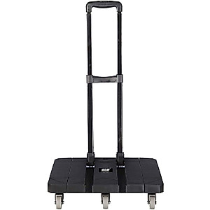 MTYLX Multifunctional Portable Trolleys with Wheels,Handcart Polypropylene Material, Load Capacity 200Kg, Foldable Trolley (Color : Black)