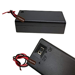 Ltvystore 9V Battery Holder Box Case Black, 10Pcs ABS DIY 9 Volt Battery Storage Holder Case Boxes Pack with ON/Off Switch Power Bank Cases