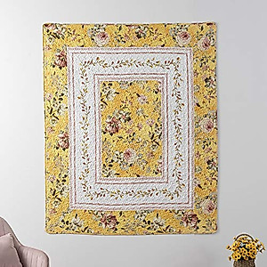 Greenland Home Barefoot Bungalow Finley Throw Blanket, 50 x 60-inch, Yellow