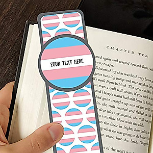 Personalized Custom 1 Line Transgender Pride Flag Set of 3 Glossy Laminated Bookmarks