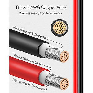 12Ft Solar Panel Charge Cable Fit for Anderson Adapter and Solar Connectors, 10AWG Charge Extension Cable for Portable Power Stations Solar Generators (Vertical Head)
