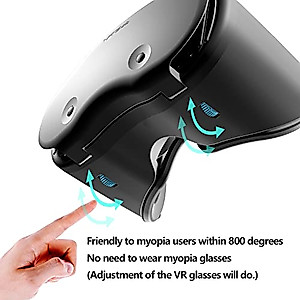 VR Headset Compatible for iPhone and Android Phone, Virtual Reality Glasses with Blu-ray Eye Protected Light & Small, Watch Movies, Video & Play Game, Support 4.7-7.0” Smartphone