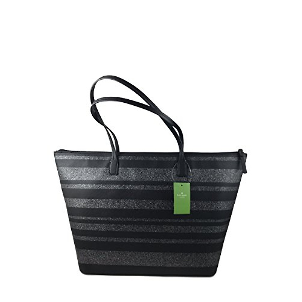 Kate Spade Haven Lane Large Hani Tote (Black/Glitter Stripes)