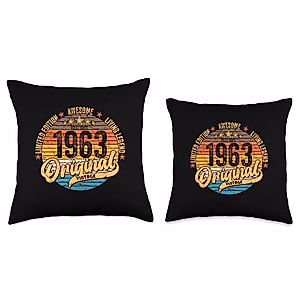 1963 vintage 60th birthday retro Limited Edition men woman Throw Pillow