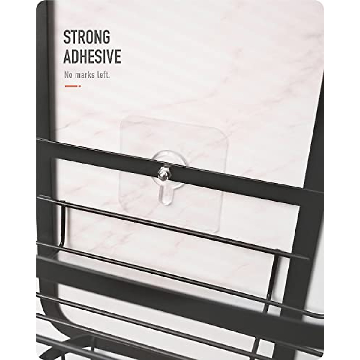 Baffect Shower Head Caddy, Hanging Shower Caddy Black Non-marking Bathroom Shower Organizer Soap Holder with Hooks