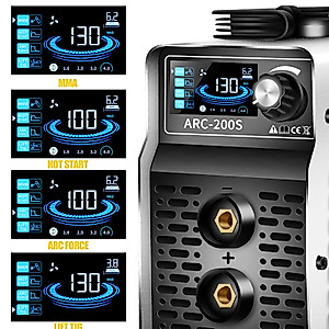 SSIMDER Stick Welder Machine ARC/LIFT TIG 2 In 1 Welding Machine Mini ARC Welder ARC200S 110v/220v Hot Start ARC Force Anti-Stick Portable ARC/TIG Welder With Smart LCD IGBT Digital Welder