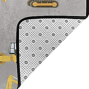 NiYoung Construction Trucks Area Rugs, Bedroom Living Room Kitchen Mat, Children Play Rug Carpet Bath Mat, Throw Rugs Carpet Yoga Mat