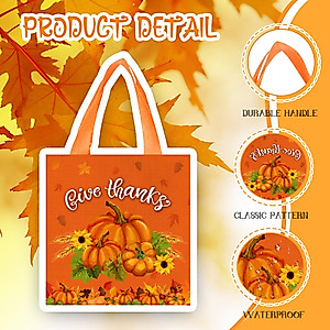 Sweetude 36 Pack Thanksgiving Non Woven Tote Bags Bulk Reusable Fall Gift Bags Pumpkin Turkey Bags with Handles Autumn Goodie Shopping Bags with Tissue Paper for Fall Thanksgiving Party Favors