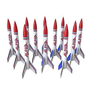 Estes - 1756 Alpha Flying Model Rocket Bulk Pack (Pack of 12) | Intermediate Level Rocket Kit |Soars up to 1000 ft. | Step-by-Step Instructions | Science Education Kits | Great for Teachers, Youth Group Lead