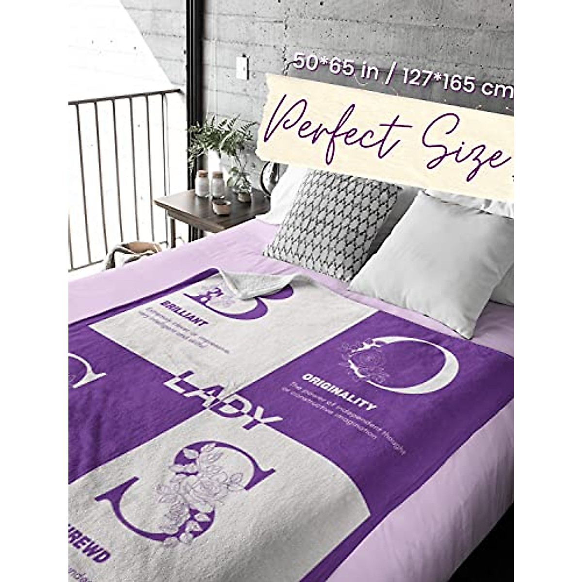 Boss Gifts from Employees, Boss Lady gifts, Bed Flannel Fleece Plush Throw Blankets (50"x 65") Office Gift idea for women in Boss Day, Birthday, Christmas, Appreciation, Retirement, Definition-Purple