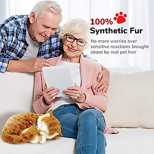 Perfect Petzzz - Original Petzzz Orange Tabby Cat, Realistic Lifelike Stuffed Interactive Pet Toy, Companion Pet with 100% Handcrafted Synthetic Fur