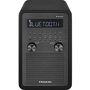 SANGEAN WR-50 AM/FM-RBDS/Bluetooth Wood Cabinet Table Top Radio Black