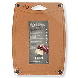 Mercer Culinary Composite Cutting Board-17.25" X 11.75",W/SIL Feet/Channel, Small, Tan
