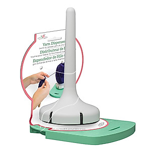 Yarn Dispenser by Yarn Valet – Non-Slip Base with Built-in Holder for Markers, Pattern and 4” Gauge Ruler