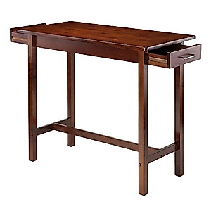 Winsome Wood Kitchen Island Table With 2-Drawers, Antique Walnut (94540)