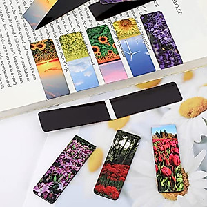 MWOOT 30Pcs Flowers Magnetic Bookmarks, Magnet Reading Book Marks Set for Mother’s Day, Double-Sided Page Clips Kit, Book Markers in Bulk for Home Office School Stationery Supplies(15 Styles, 6x2CM)