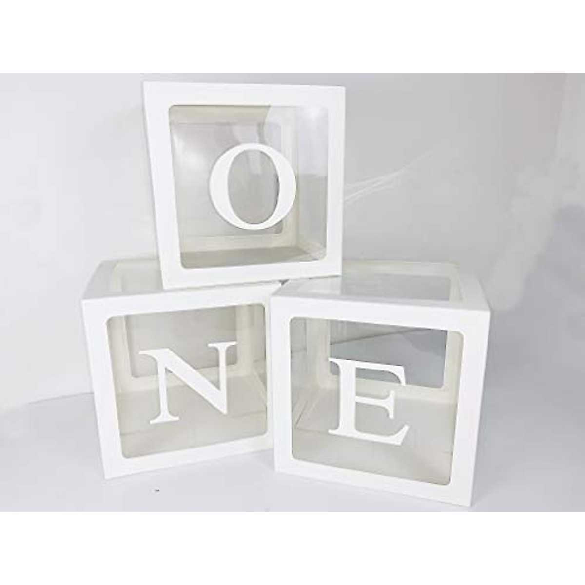 First Birthday Decorations for Boy Girls– ONE Balloon Boxes with 30 PCs metal gold balloon, white balloon for baby Party Decorations