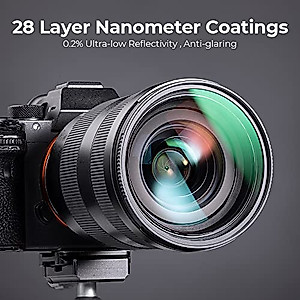K&F Concept 62mm MC UV Protection Filter with 28 Multi-Layer Coatings HD/Hydrophobic/Scratch Resistant Ultra-Slim UV Filter for 62mm Camera Lens (Nano-X Series)