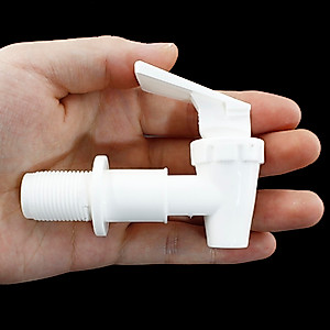 Biaungdo Replacement Water Cooler Faucet Bottle Jug, 2 Sets BPA-Free Plastic Water Spigot Spout Beverage Water Crock Dispenser Tap Set Lever Beverage Pour Dispenser Valve(Milky White)