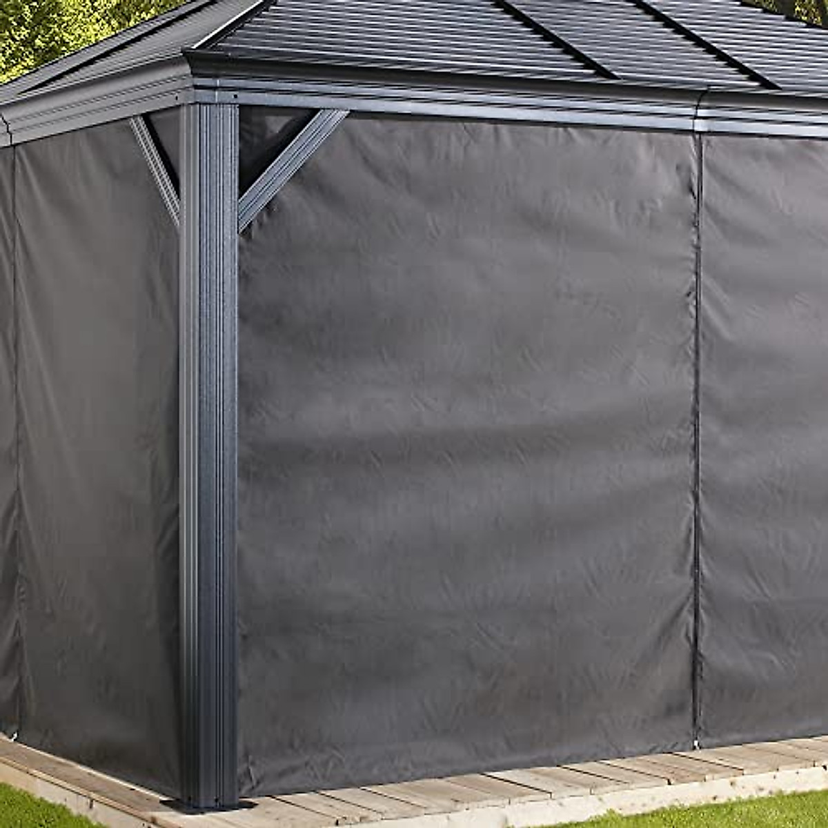 Sojag Accessories Set of 4 12' x 14' Curtains for Monaco/Messina/Mykonos Outdoor Gazebo Models, Grey