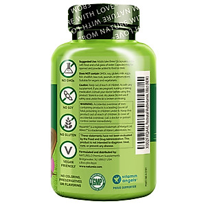 NATURELO Postnatal Multivitamin - Supplement for Breastfeeding Women - Plant-Based Vitamin D, Folate, Gentle Iron - for Nursing Mother, Baby - Post Natal Lactation Support (180 Count (Pack of 1))