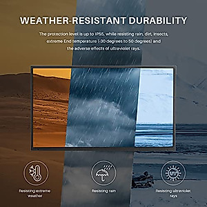 SYLVOX 43 Inch Outdoor TV, Waterproof 4K Smart TV, High Brightness,7x16(H) Commercial Grade, Supports Bluetooth & Wi-Fi, Suitable for Partial Sun