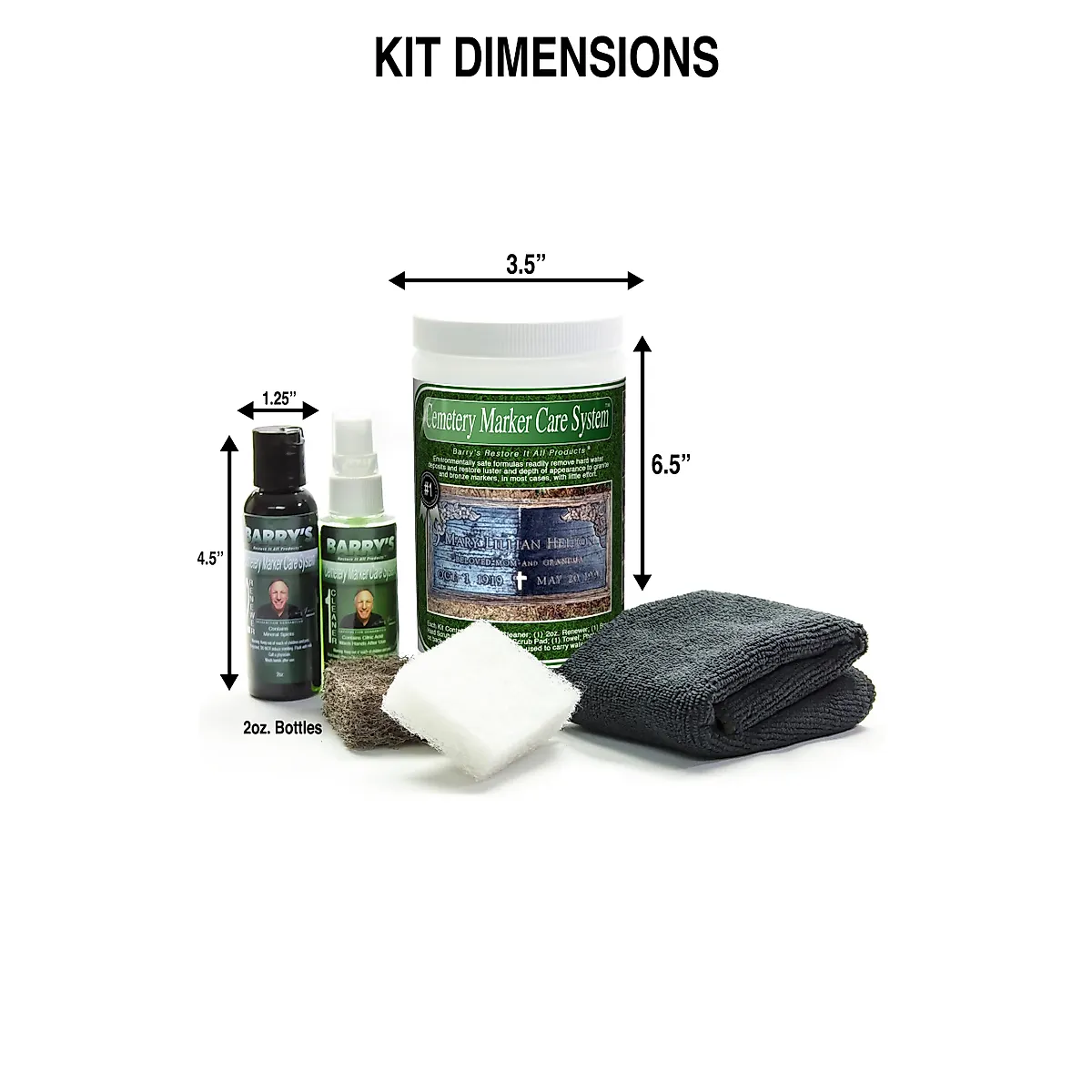 Barry's Restore It All Products - Cemetery Marker Care System | The Internet Sensation that cleans and restores Cemetery Markers! Removes hard water, calcium deposits and MORE!