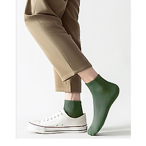 Joylife Solid Color Ankle Socks Colorful Low Cut Socks for Women, Lady, Girls, 5 Pack